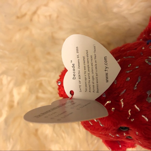 Ty | Other | Ty Beanie Baby Decade Year Anniversary Bear | Poshmark